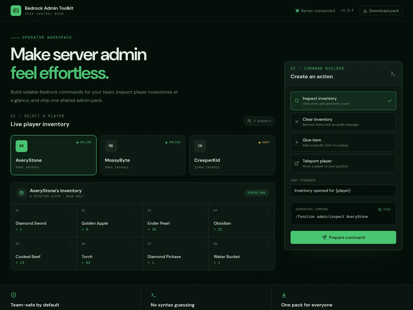Bedrock Admin Toolkit