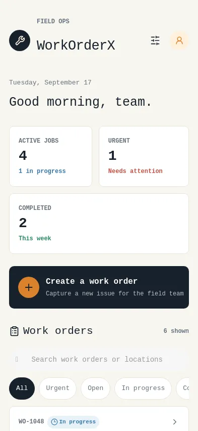 WorkOrderX Mobile