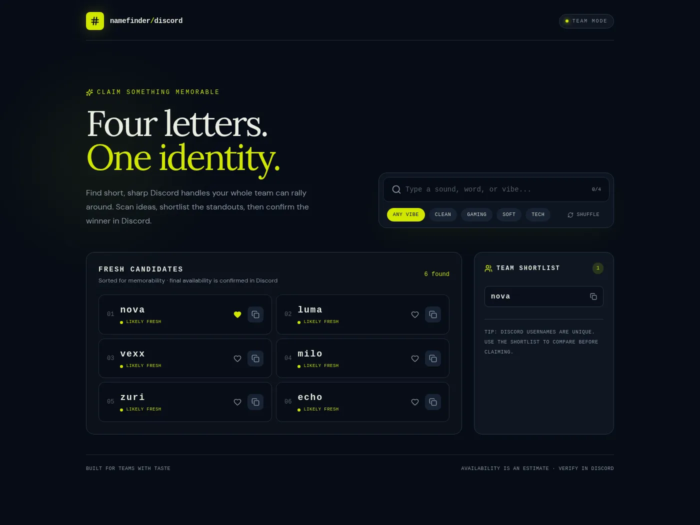 Discord Name Finder