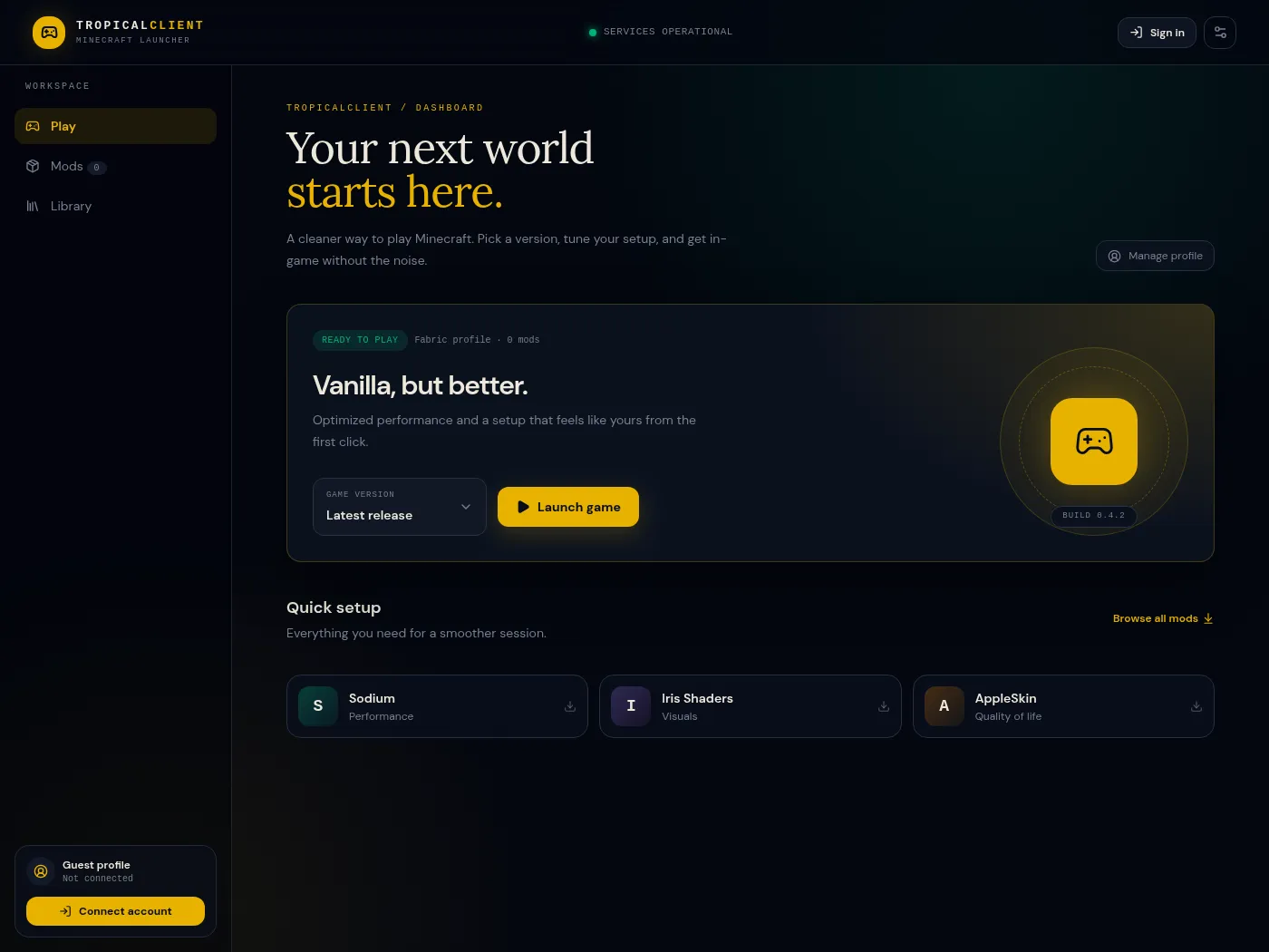 TropicalClient Launcher