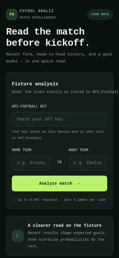 Futbol Analiz: Match Predictor