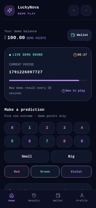 LuckyNova Demo Game