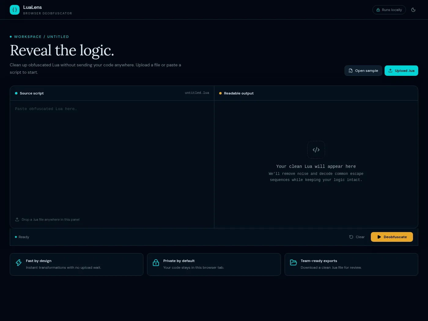 Lua Deobfuscator Web App