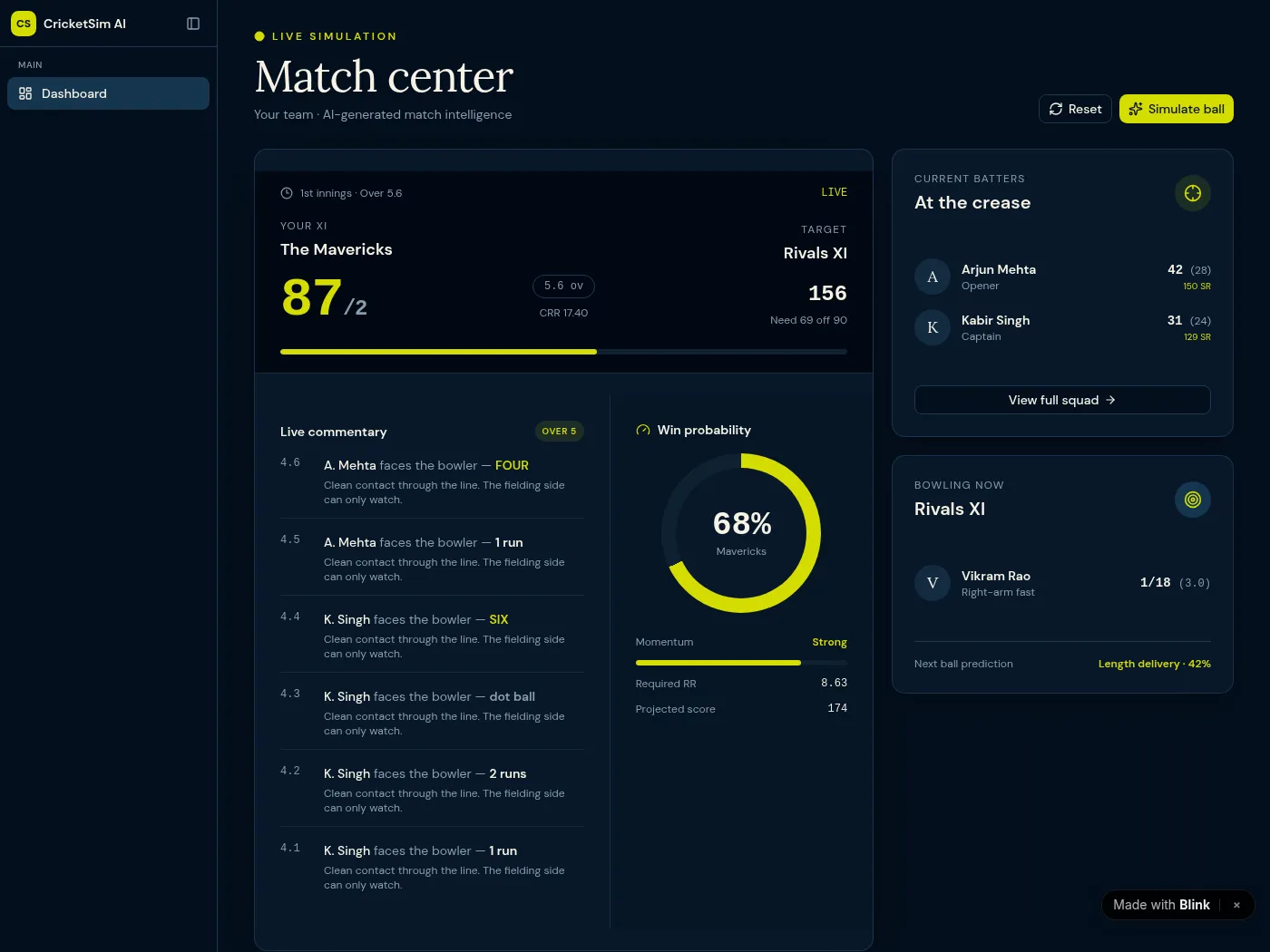 CricketSim AI