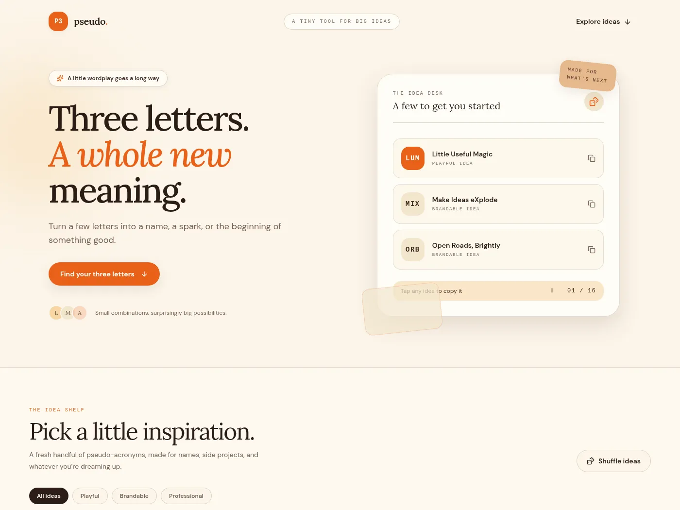 Pseudo 3 Letters
