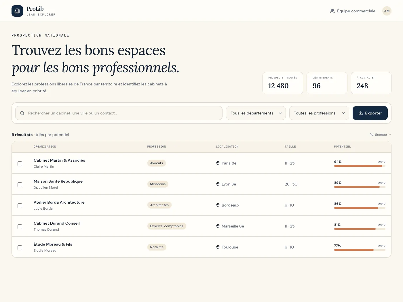 ProLib Lead Explorer