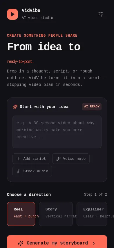 VidVibe AI Studio