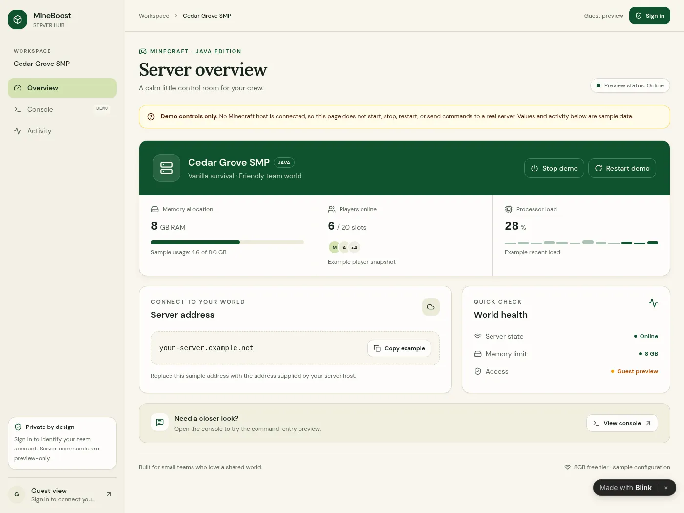 MineBoost Server Manager
