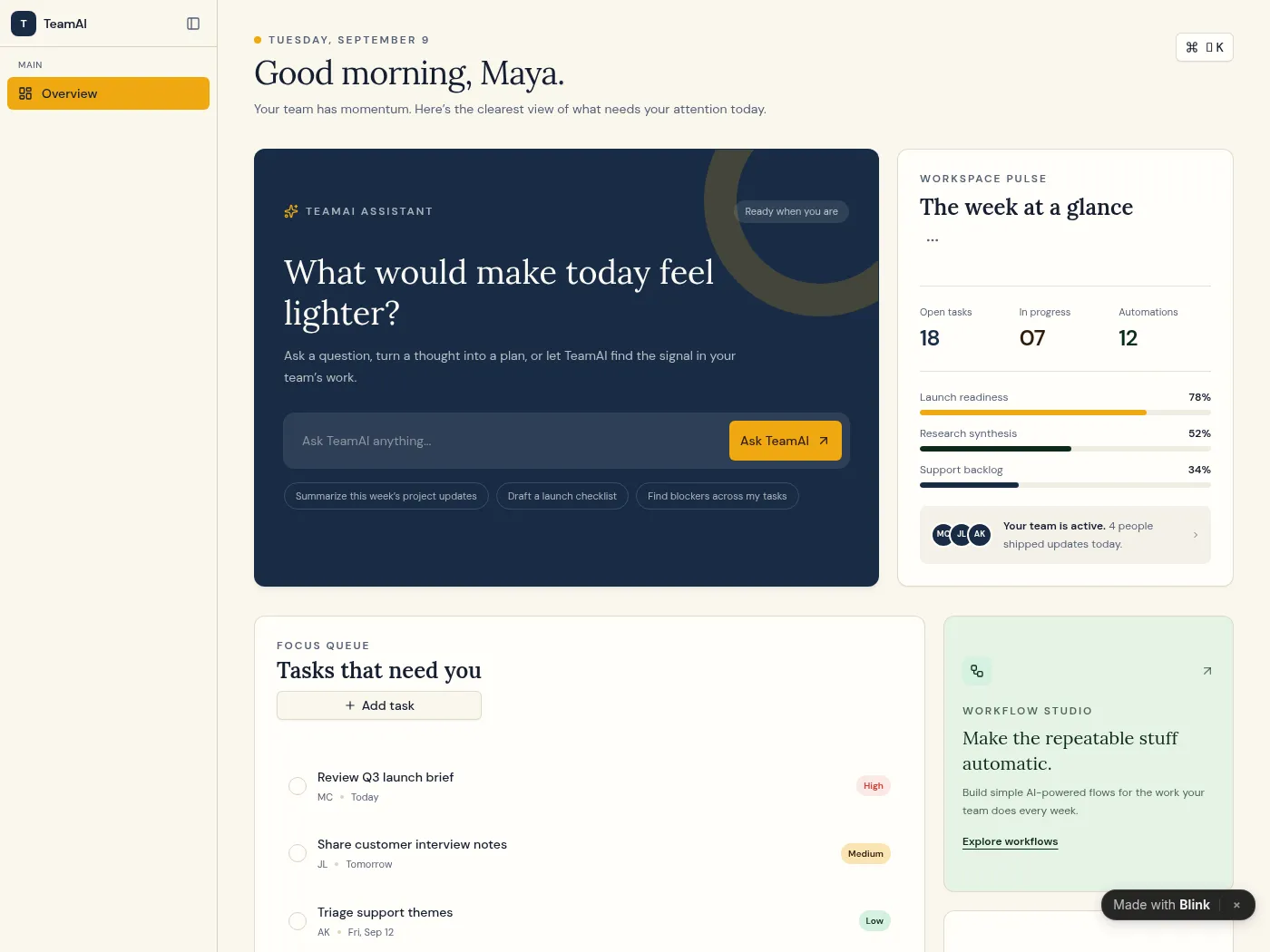TeamAI Assistant Hub