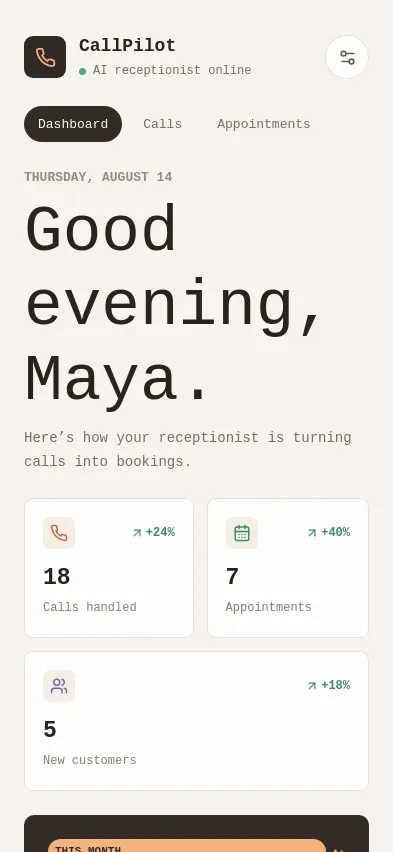 CallPilot AI Receptionist