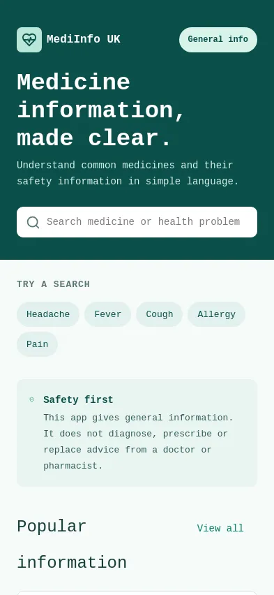 MediInfo UK App