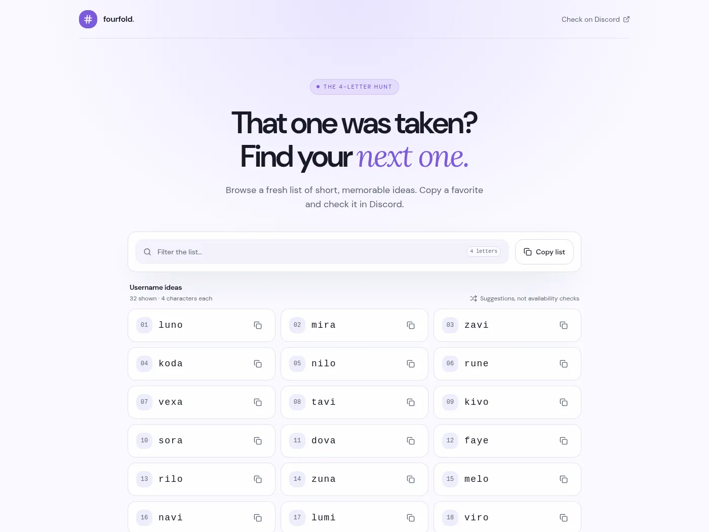 Discord Name Finder