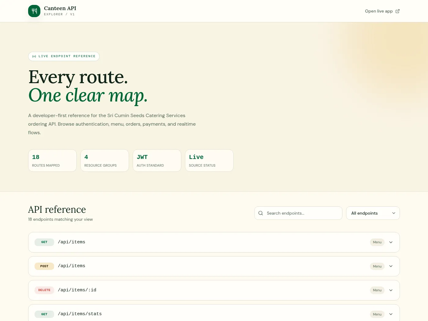 Canteen API Explorer