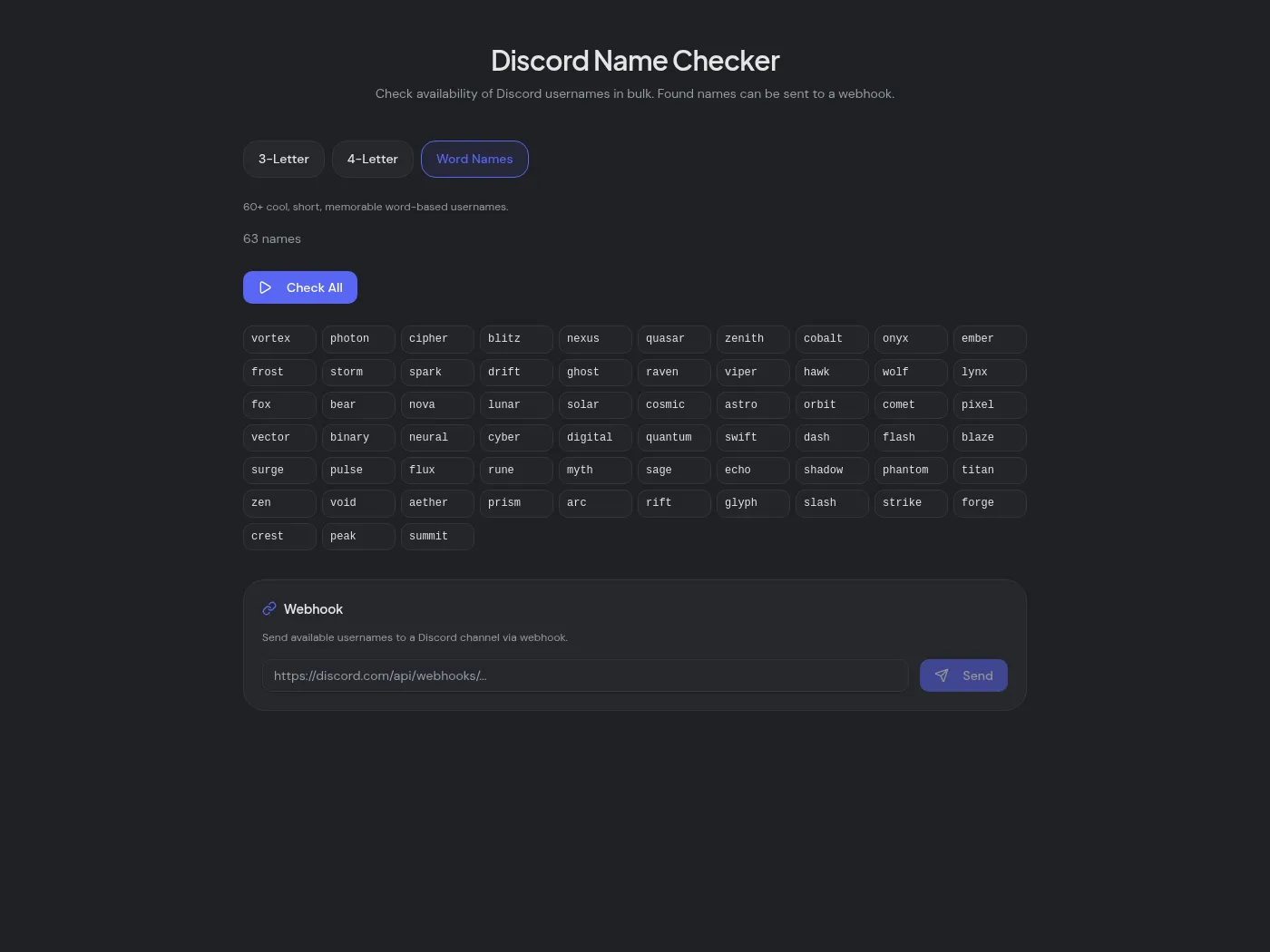 Discord Name Checker