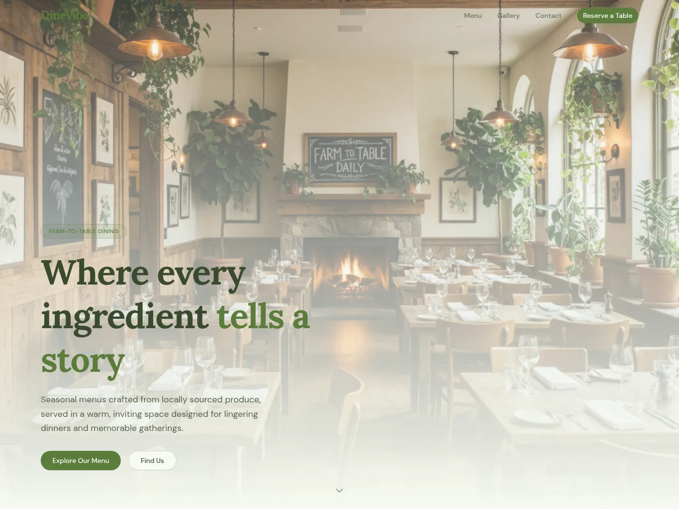 DineVibe Restaurant Website