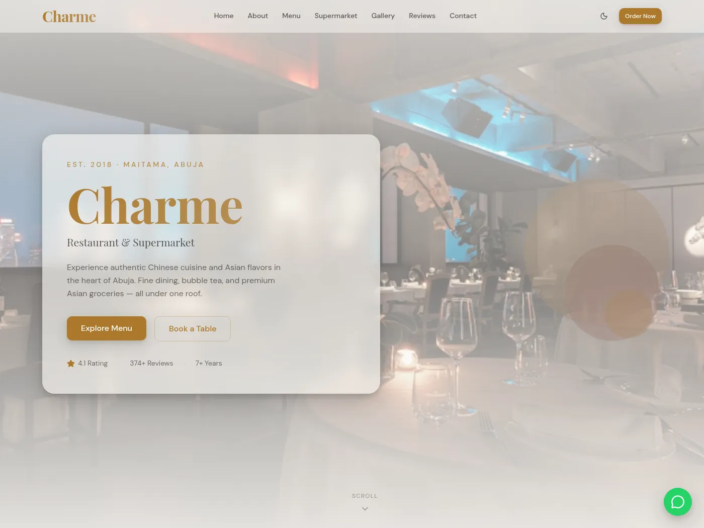 Charme Luxury Dining Web