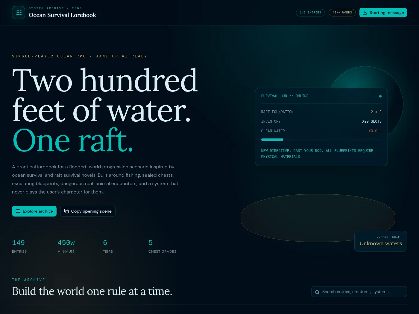 Ocean Survival Lorebook