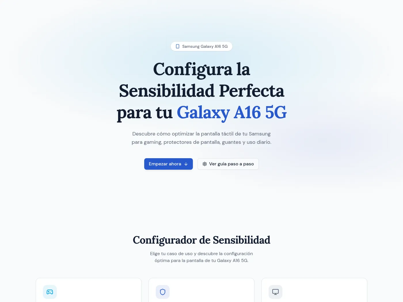 Sensibilidad Pro Galaxy A16