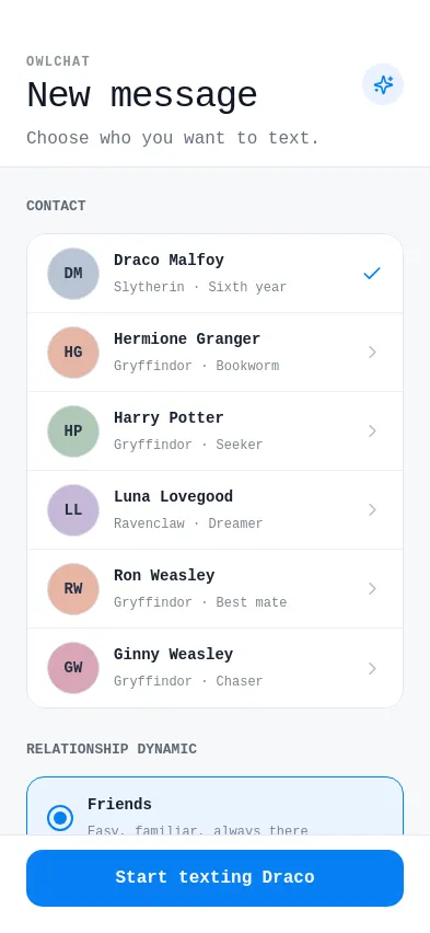 OwlChat Magic Messenger