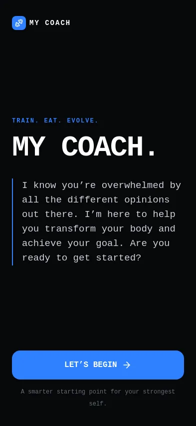 MY COACH Onboarding App