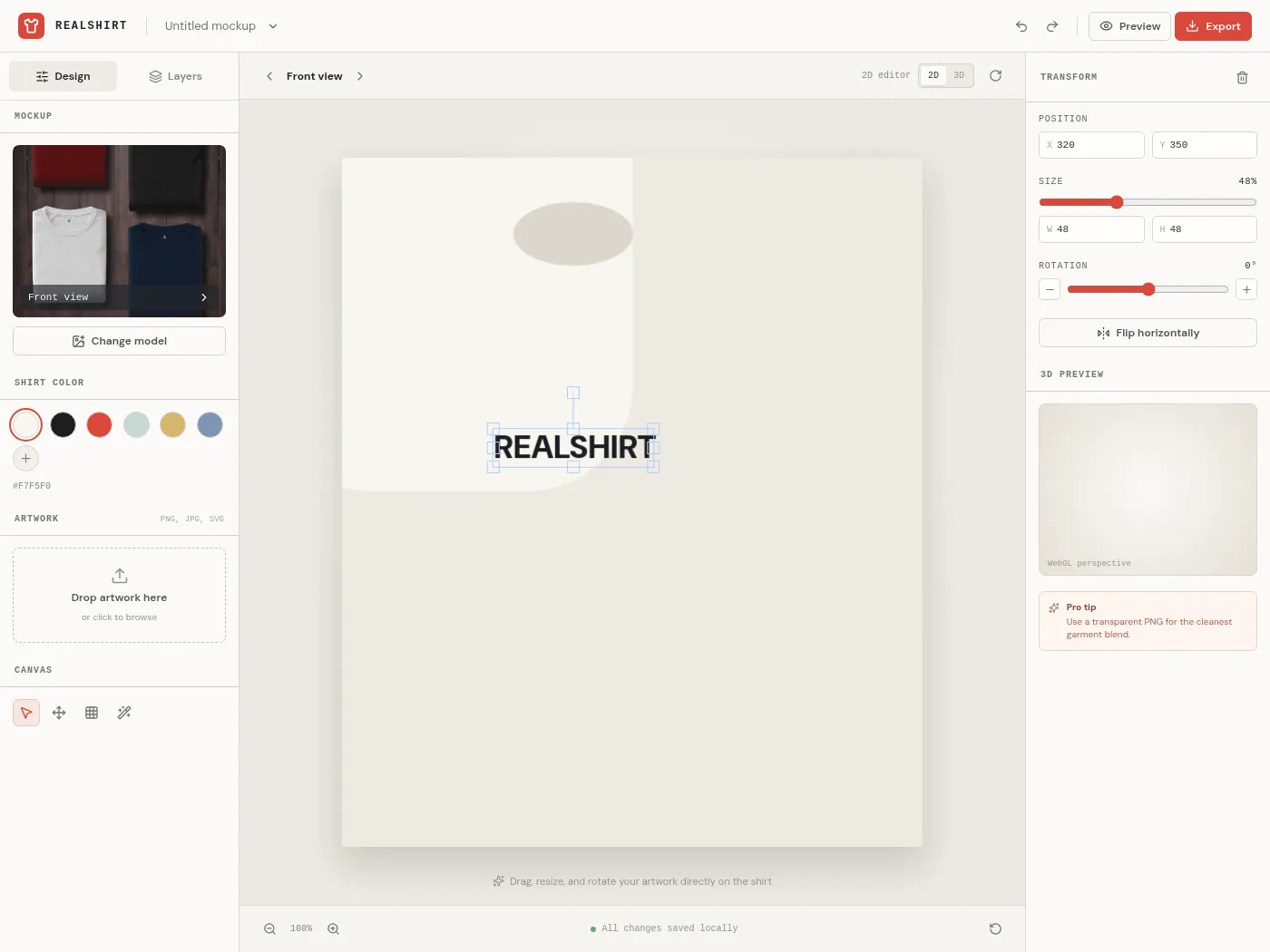 RealShirt Mockup Studio