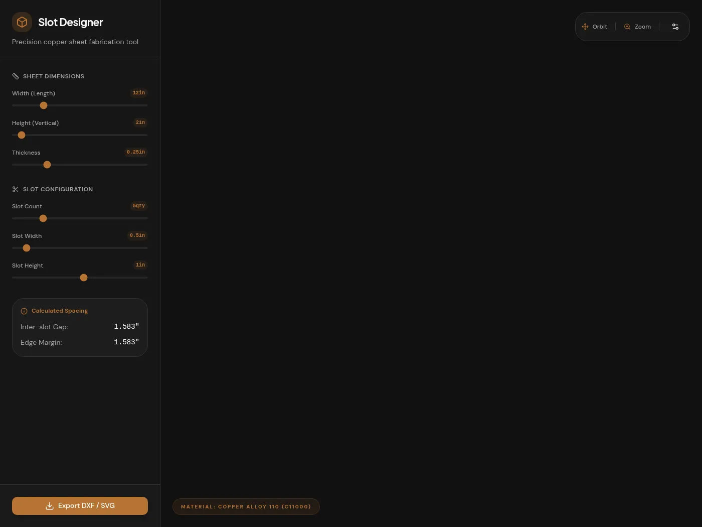 Copper Slot Designer