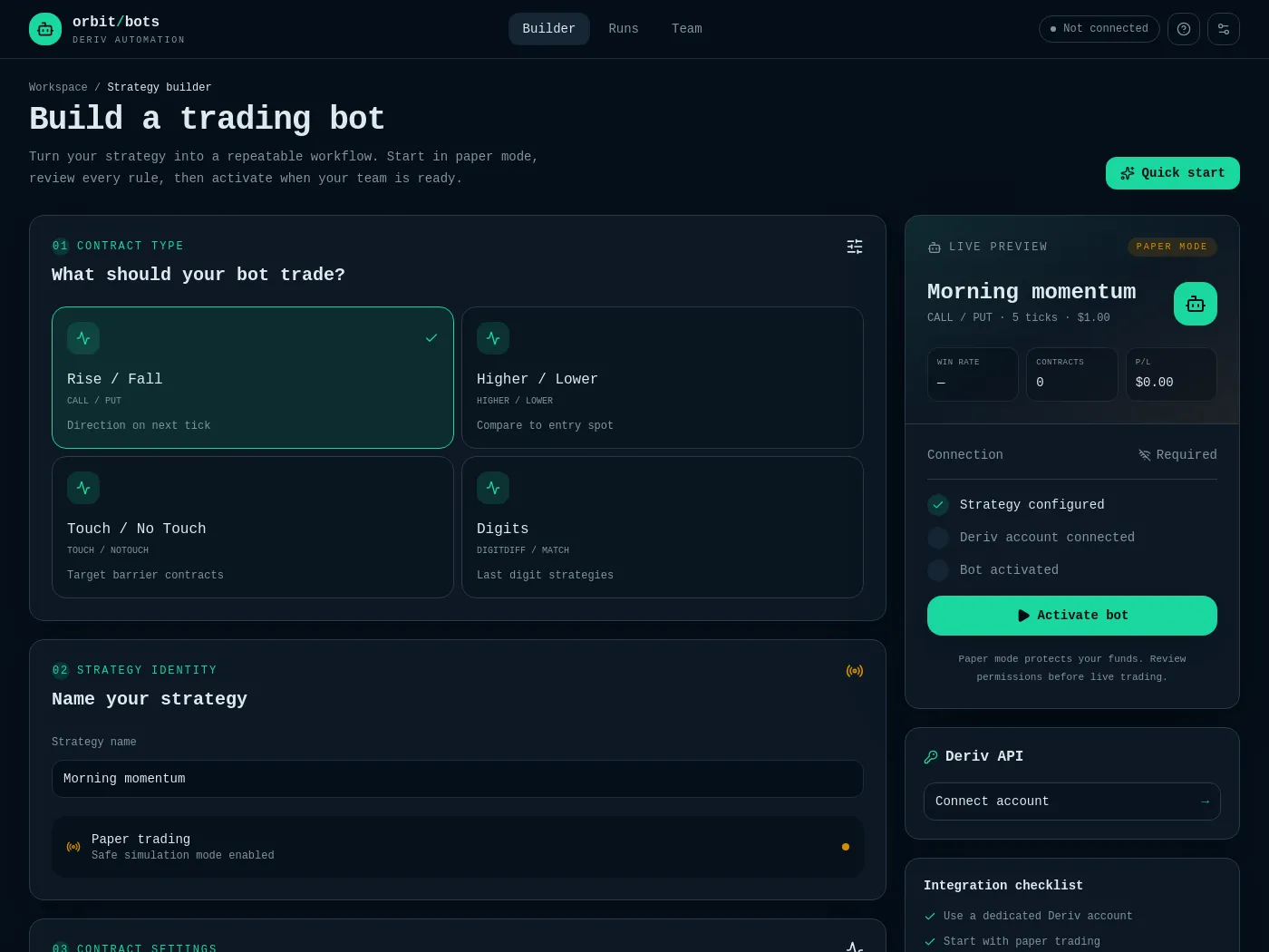 Deriv Trading Bot Builder