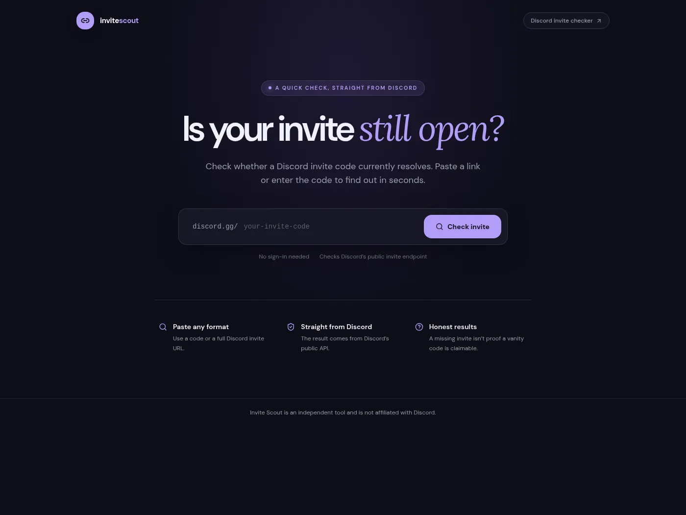 Vanity Invite Checker