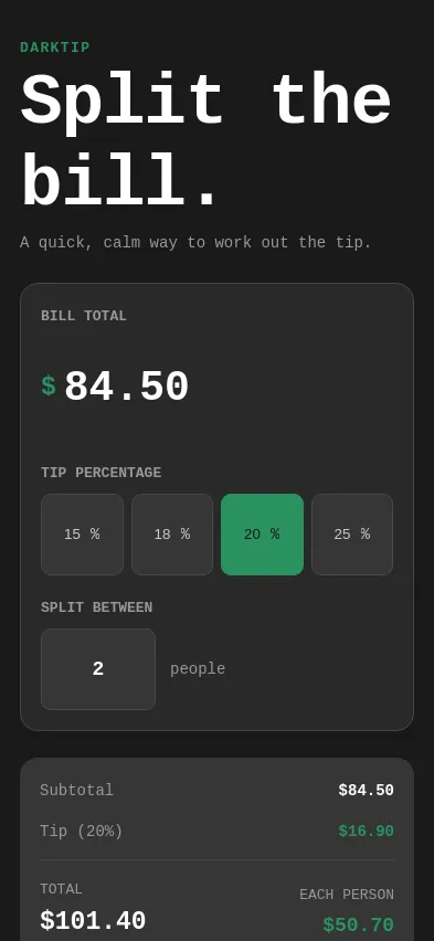 DarkTip Calculator