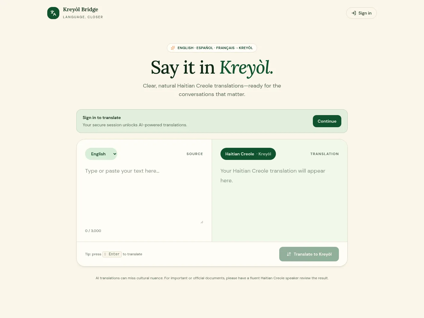 Creole Translator Pro