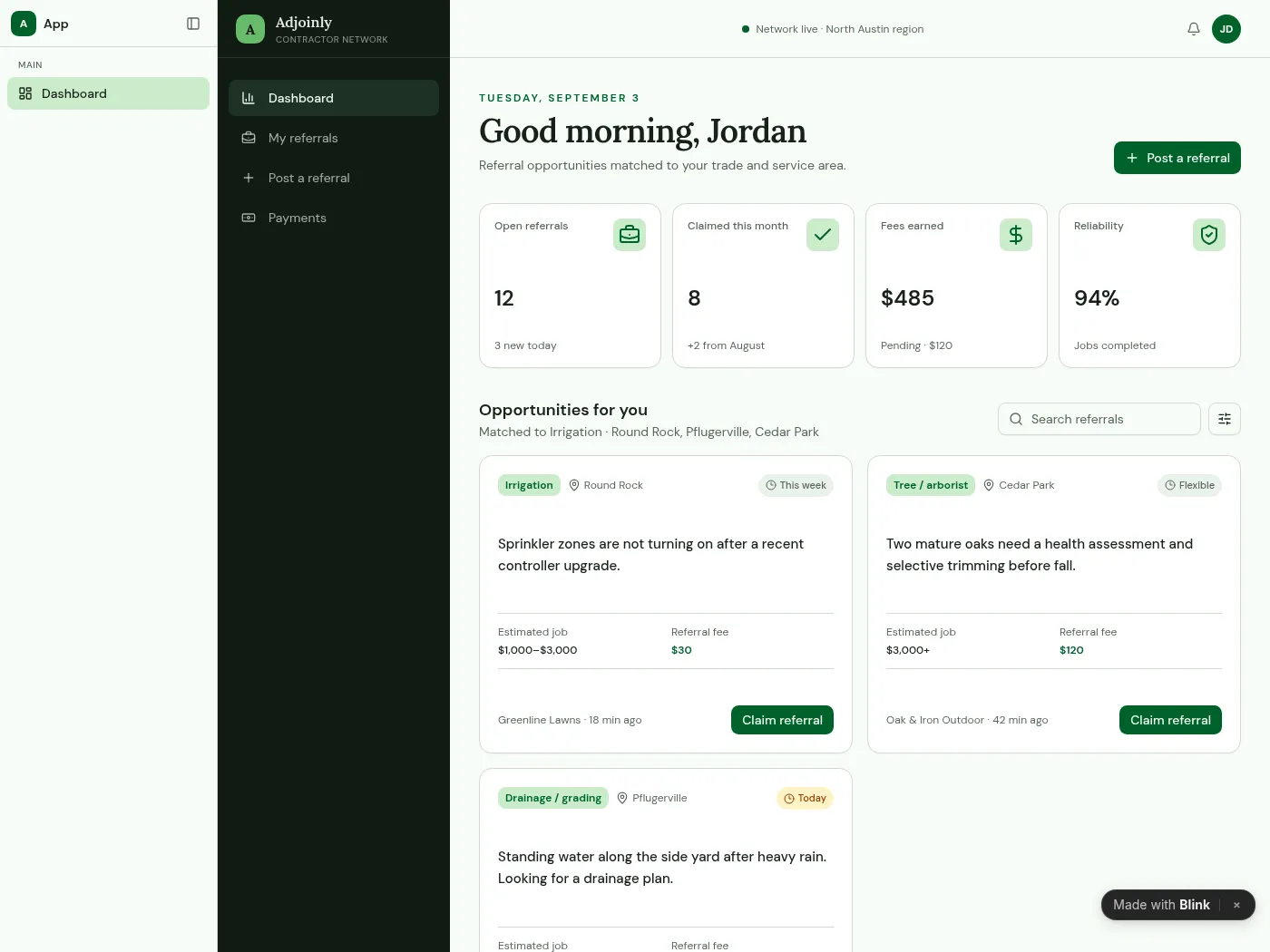 Adjoinly Referral Network