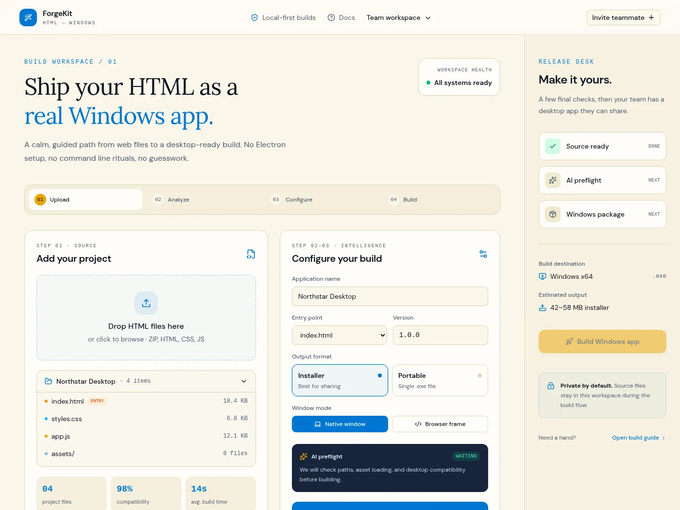 AI HTML to EXE Converter