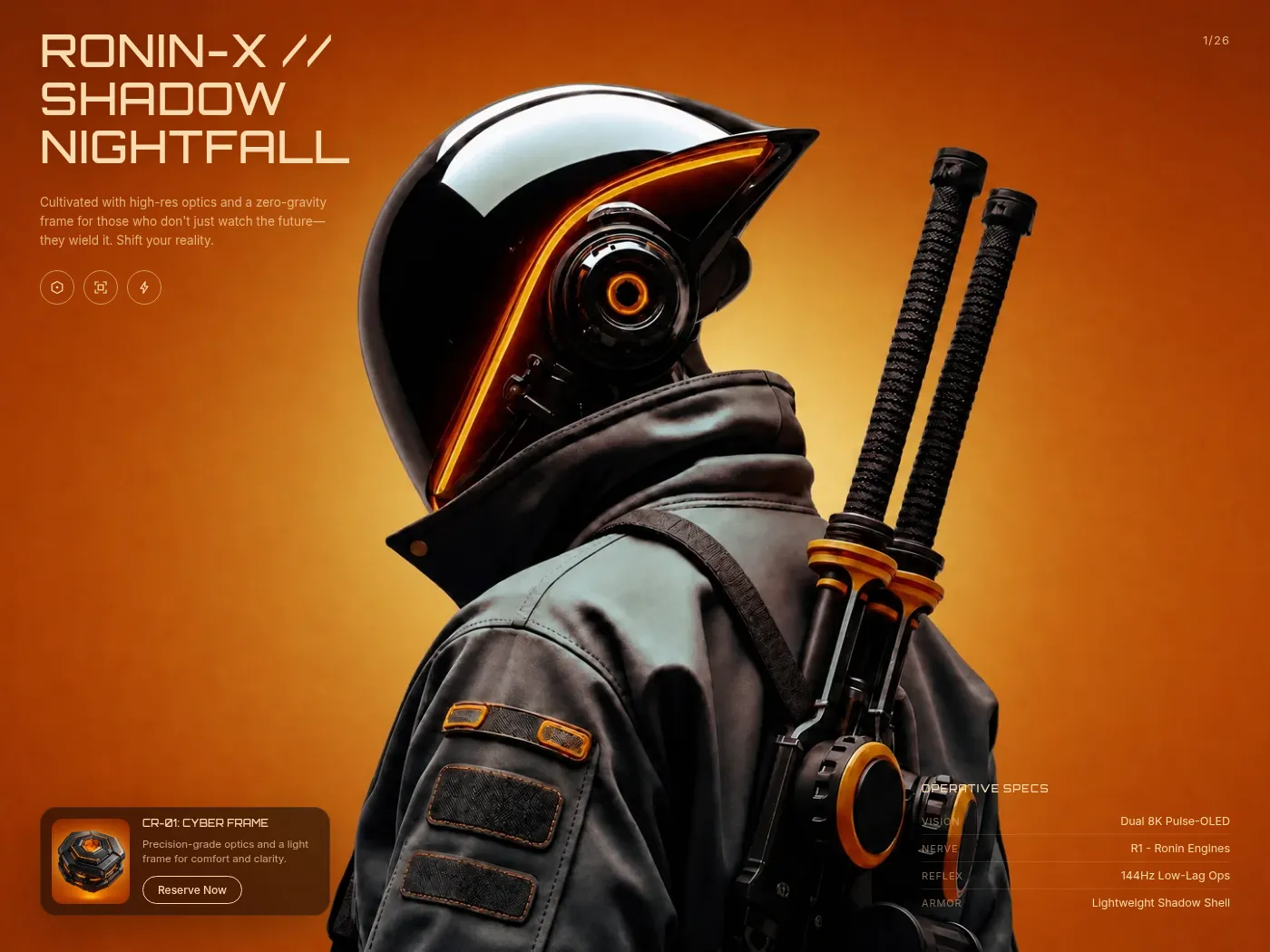 Cyber Ronin Hero Page