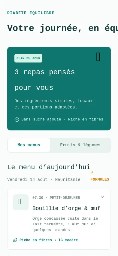 Diabète Équilibre Mauritanie