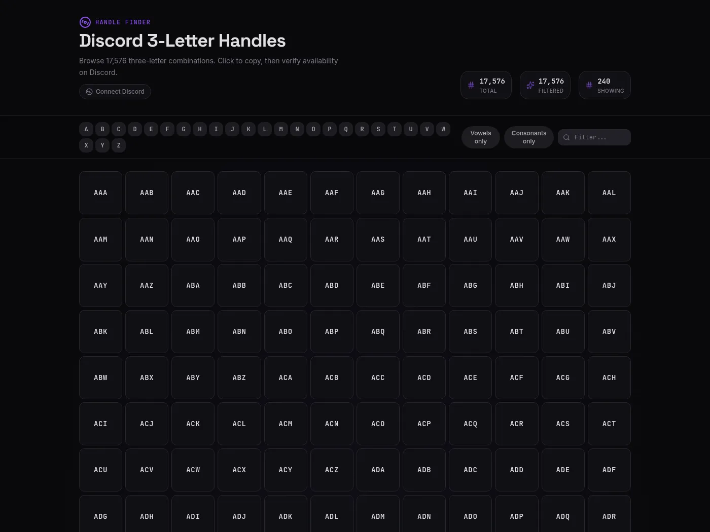 Discord Handle Finder
