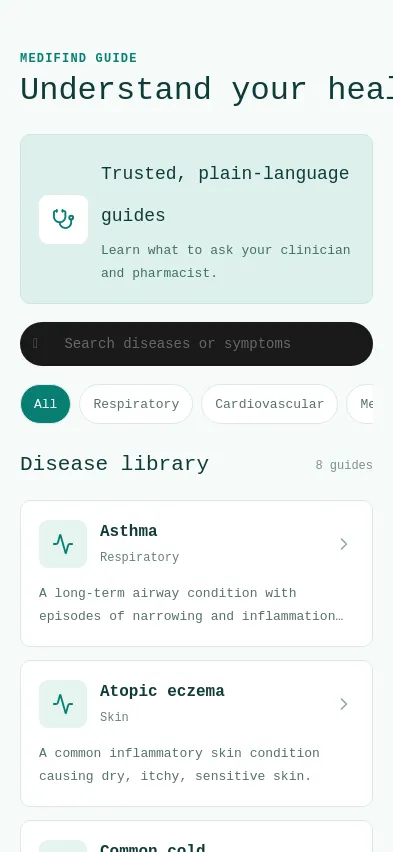 MediFind Mobile Guide