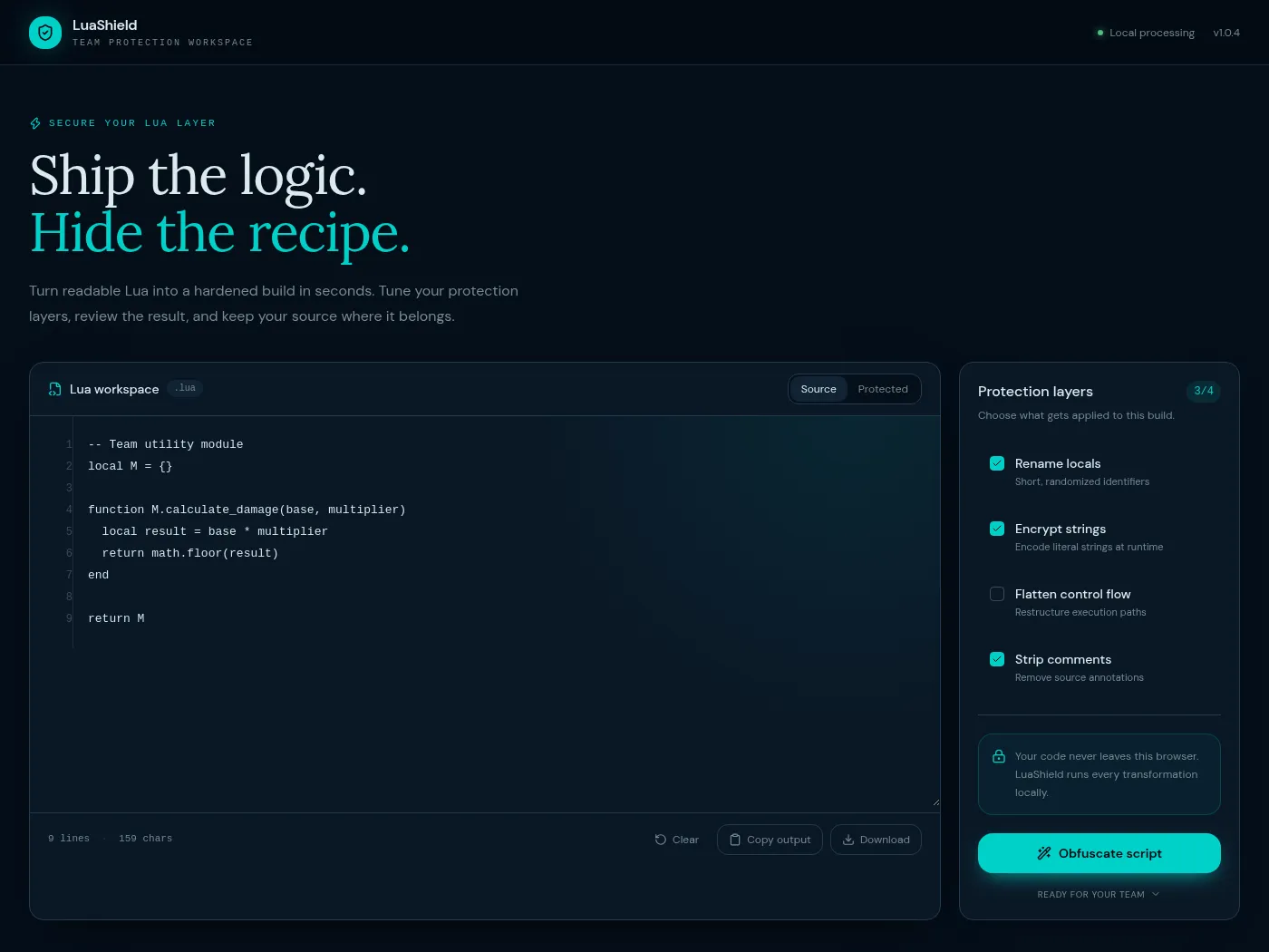 LuaShield Web Obfuscator