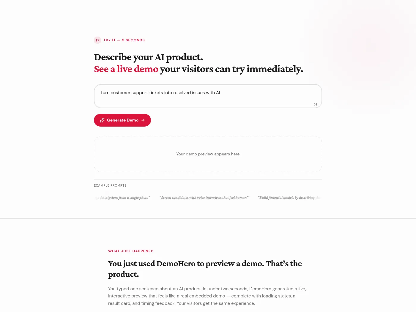 DemoHero Landing Page
