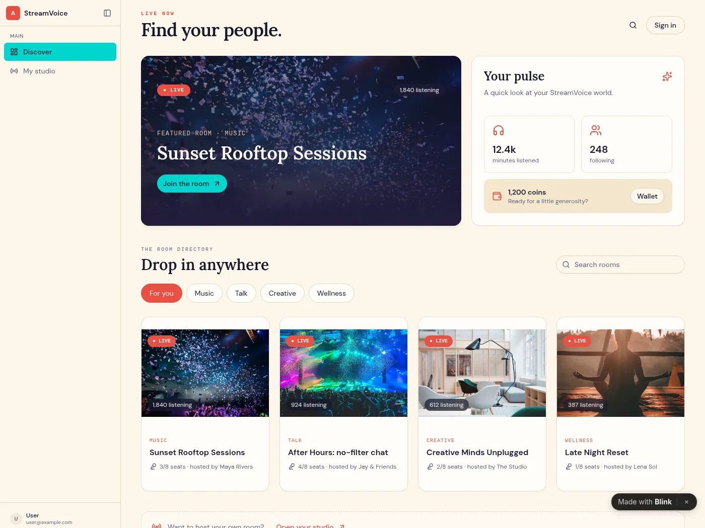 StreamVoice Social Hub