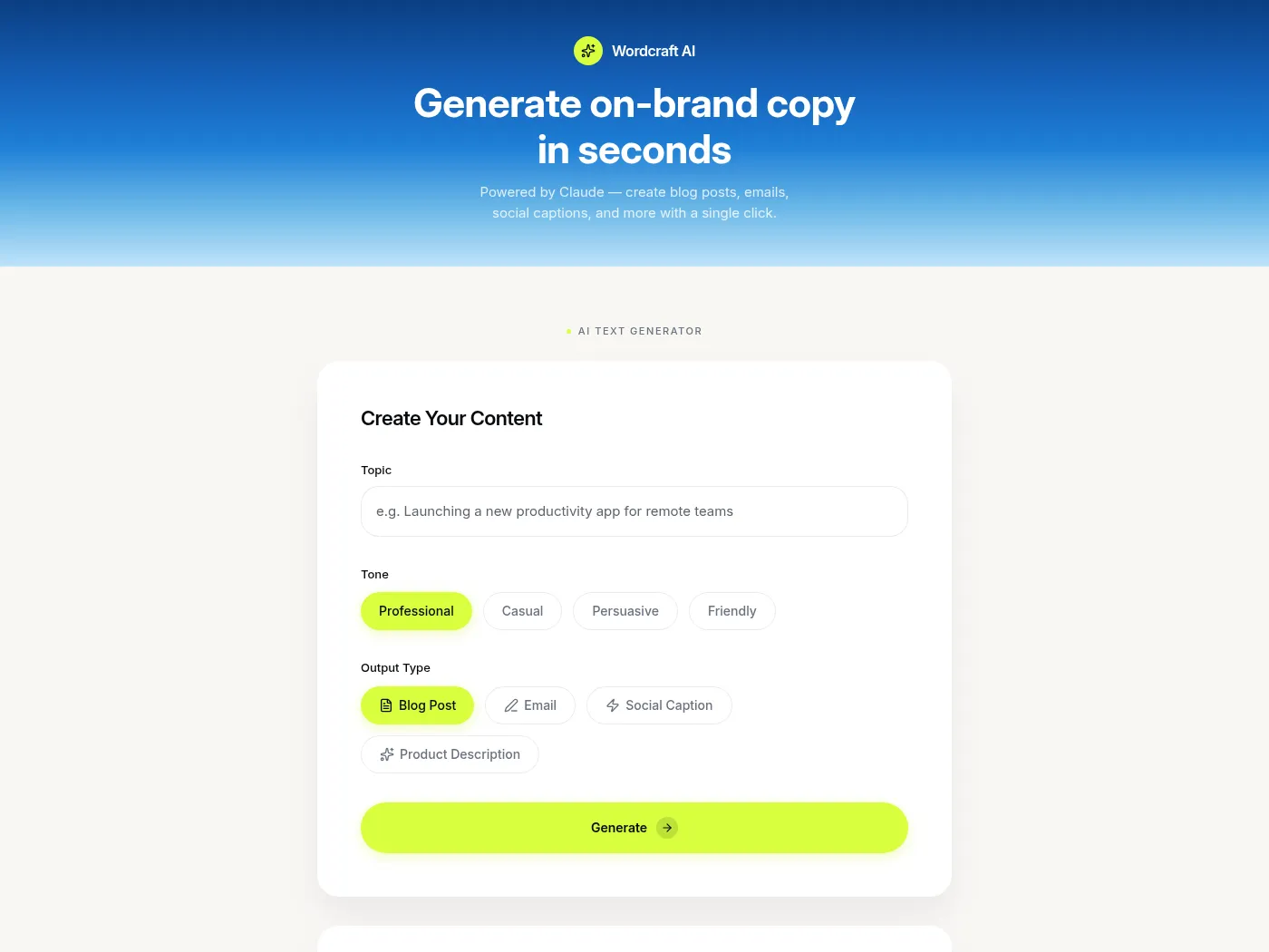 Wordcraft AI