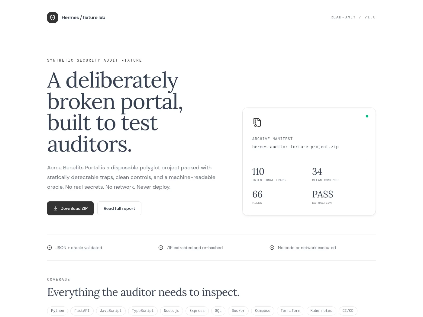 Hermes Auditor Torture Project