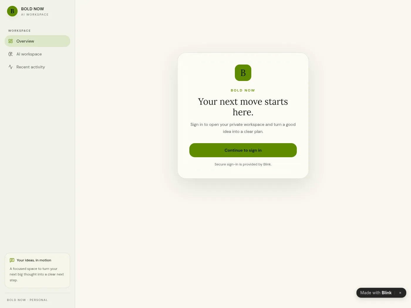 Bold Now AI Workspace