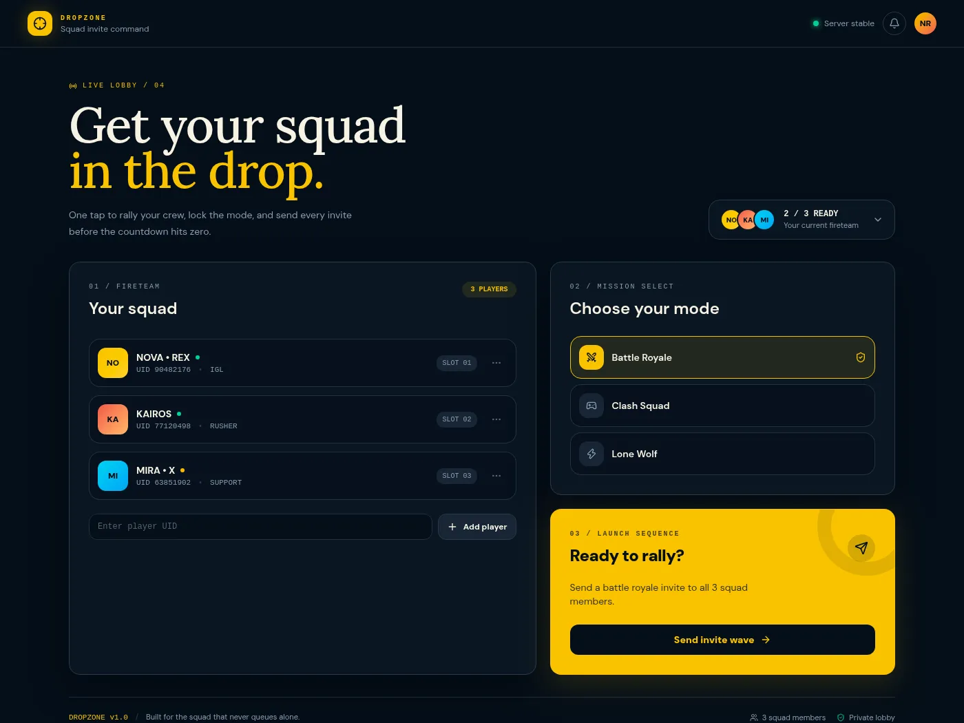 Free Fire Squad Bot