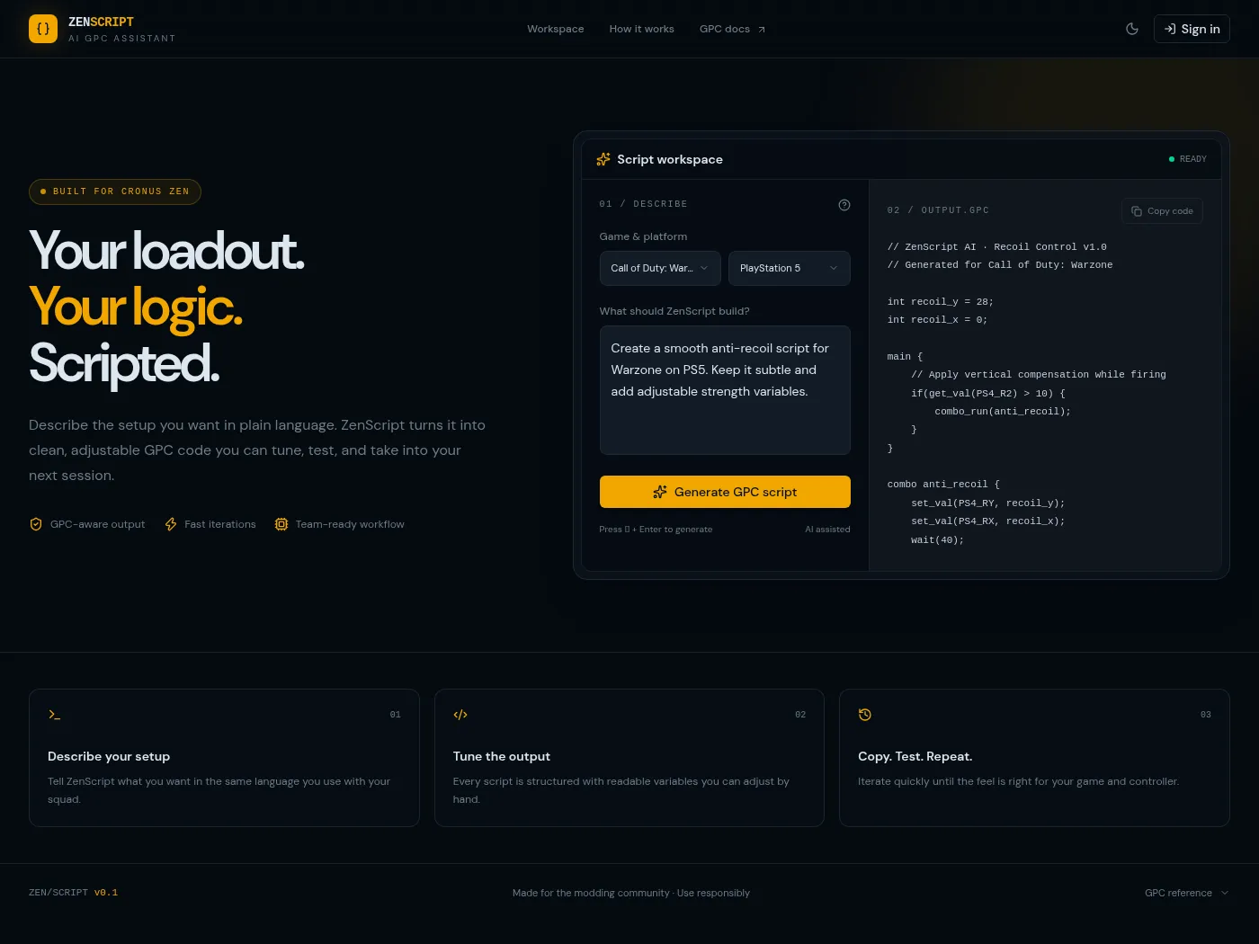 ZenScript AI Assistant