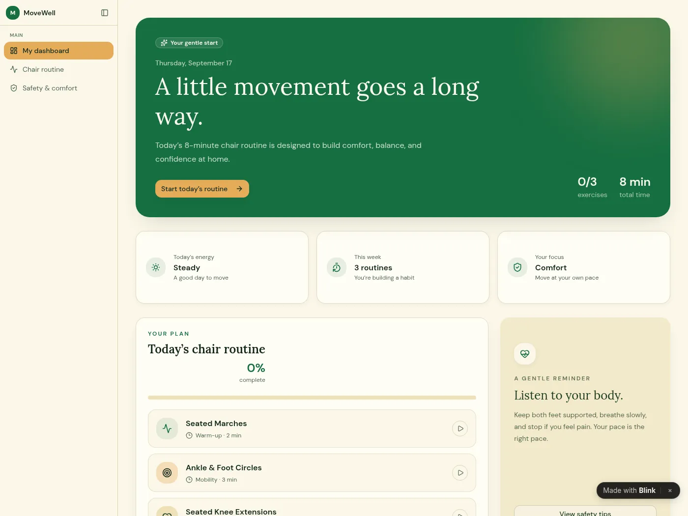 Amputee Exercise Dashboard