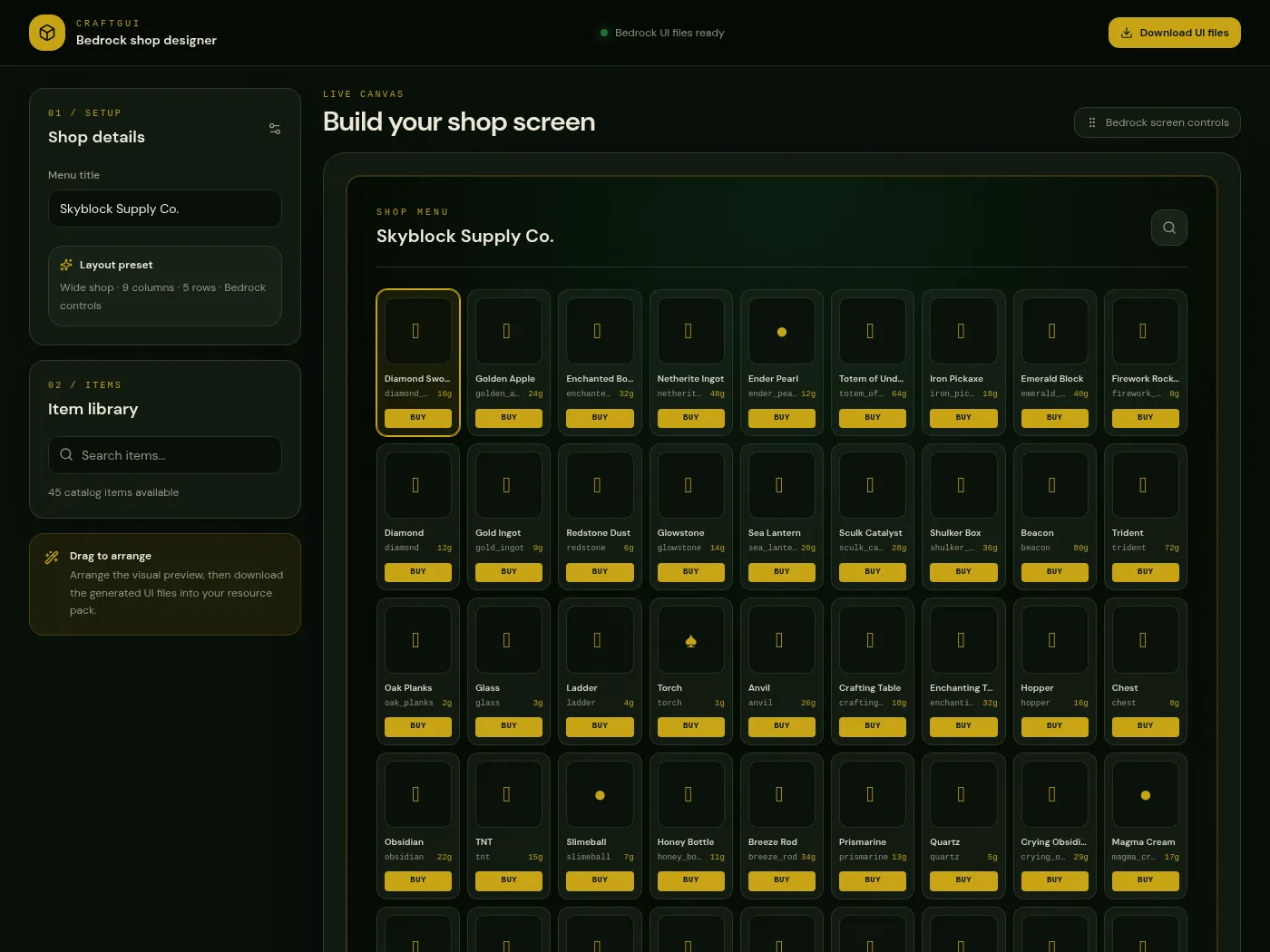 CraftGUI Designer