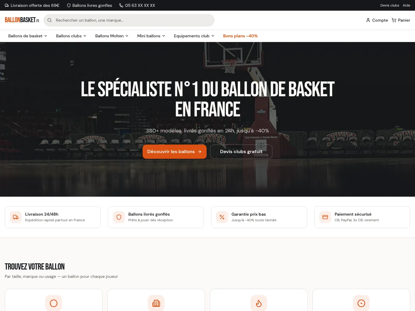 BallonBasket.fr E-Commerce