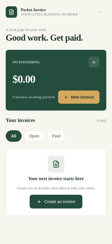 Pocket Invoice Maker