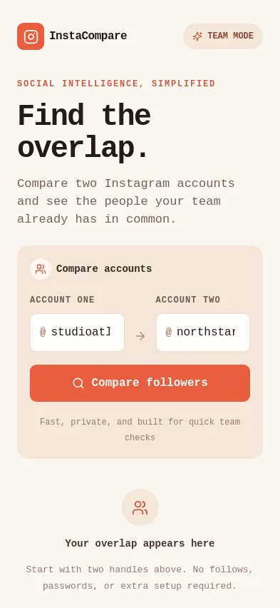 InstaCompare Mobile