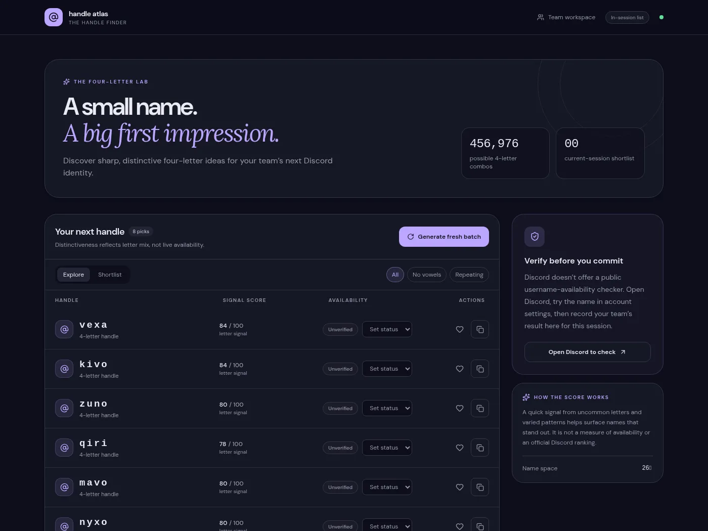 Rare Discord Handle Finder